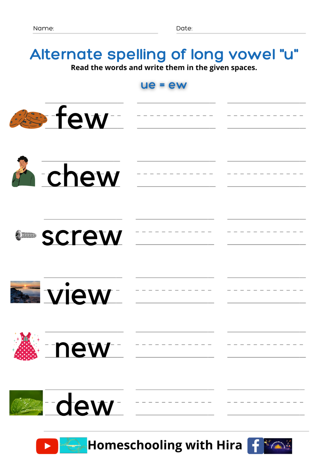 Alternative Spelling Worksheets – Home Schooling With Hira