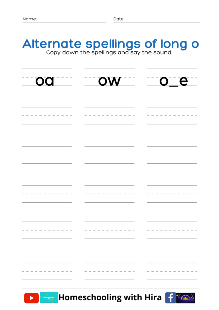Alternative Spelling Worksheets – Home Schooling With Hira