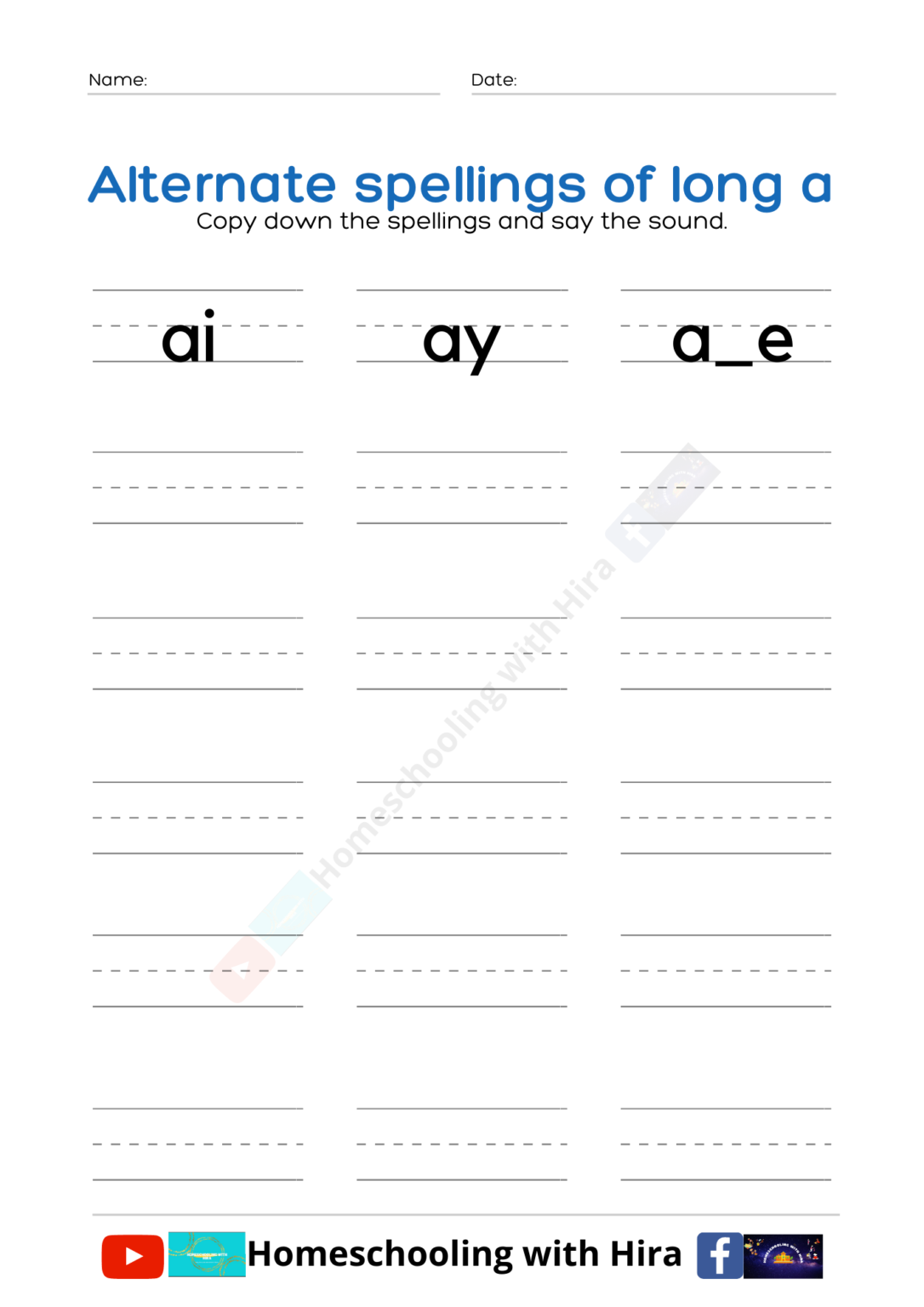 Alternative Spelling Worksheets – Home Schooling With Hira