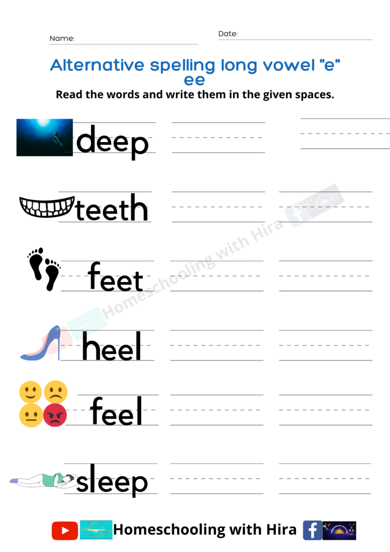 Alternative Spelling Worksheets – Home Schooling With Hira