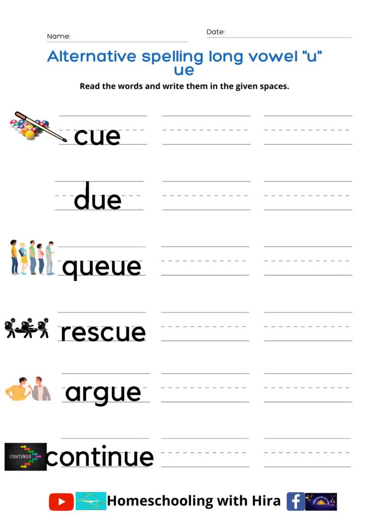 Alternative Spelling Worksheets – Home Schooling With Hira