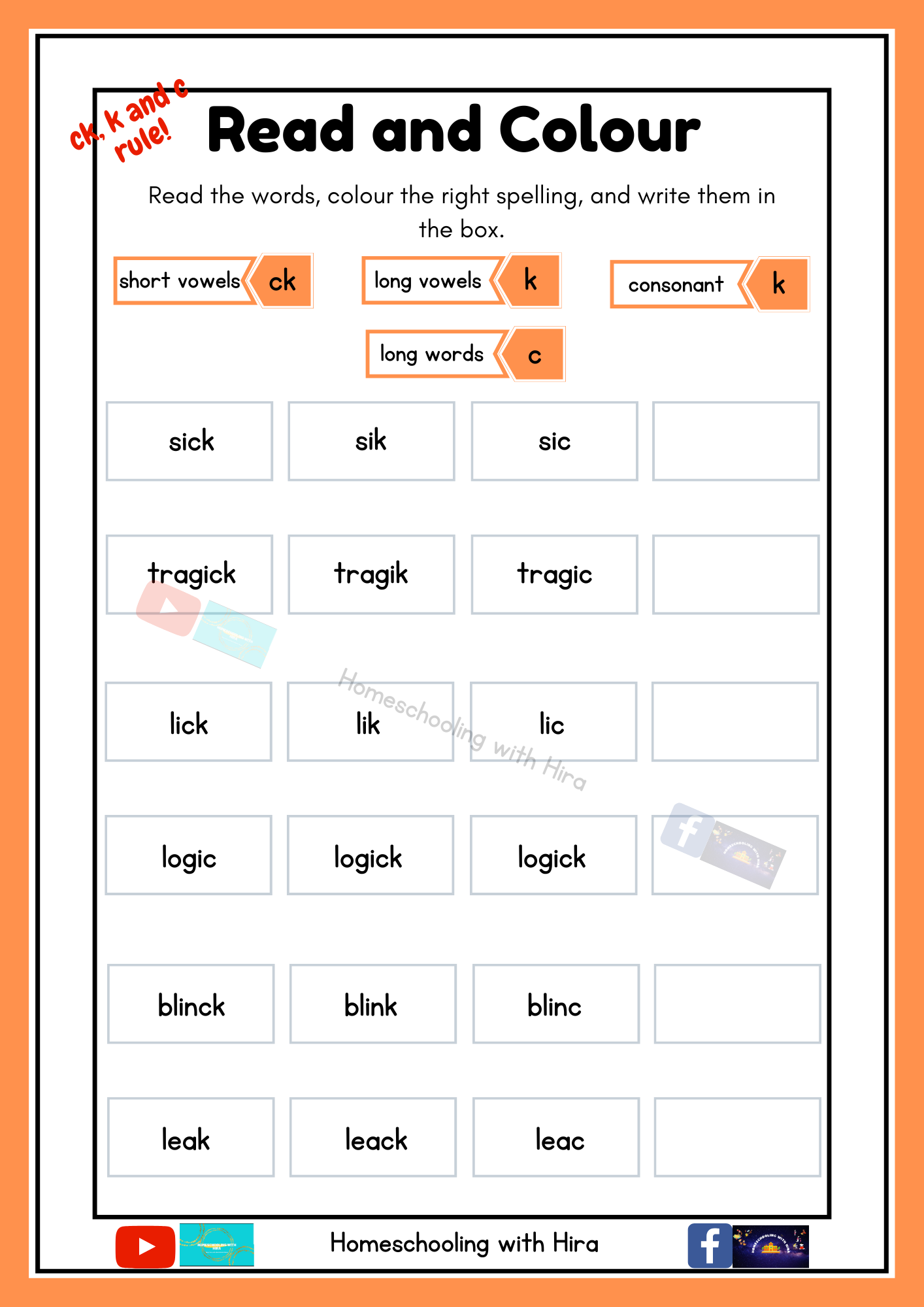 Worksheets For Spelling Rules – Home Schooling With Hira
